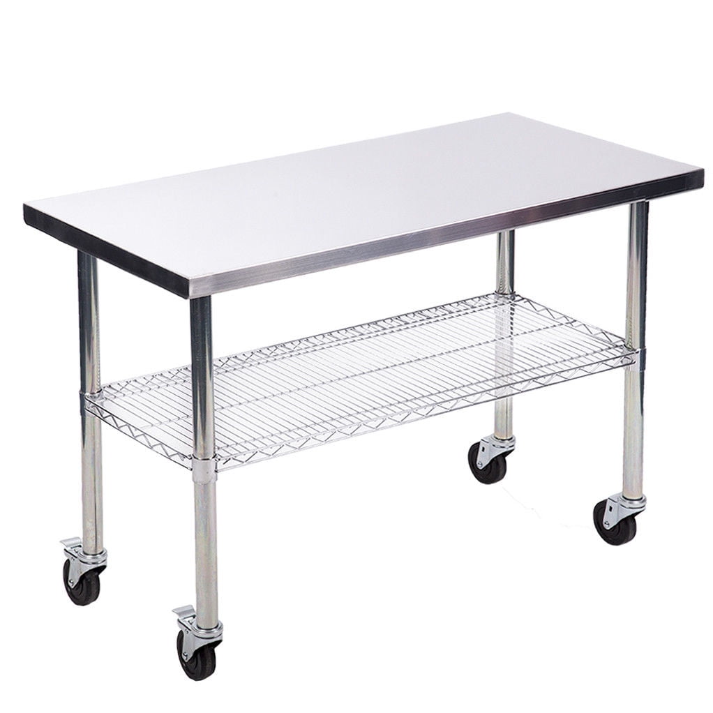 24"x48" Stainless Steel Restaurant Kitchen Work Table w/ Wire Lower ...