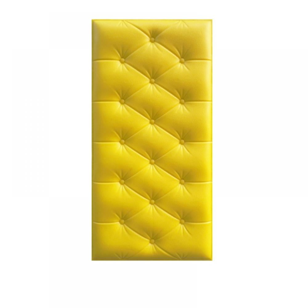 24"x7.2" 3D Leather Cladded Decor Wall Panel, Shockproof Peel and Stick ...
