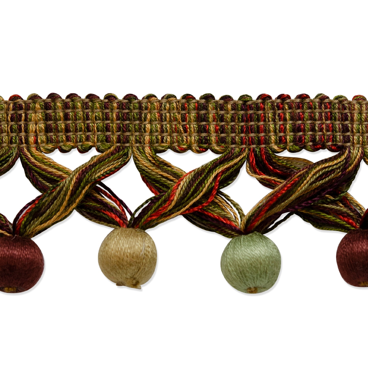 24 yards of Conso Criss Cross Wrapped Ball Fringe Trim - Walmart.com