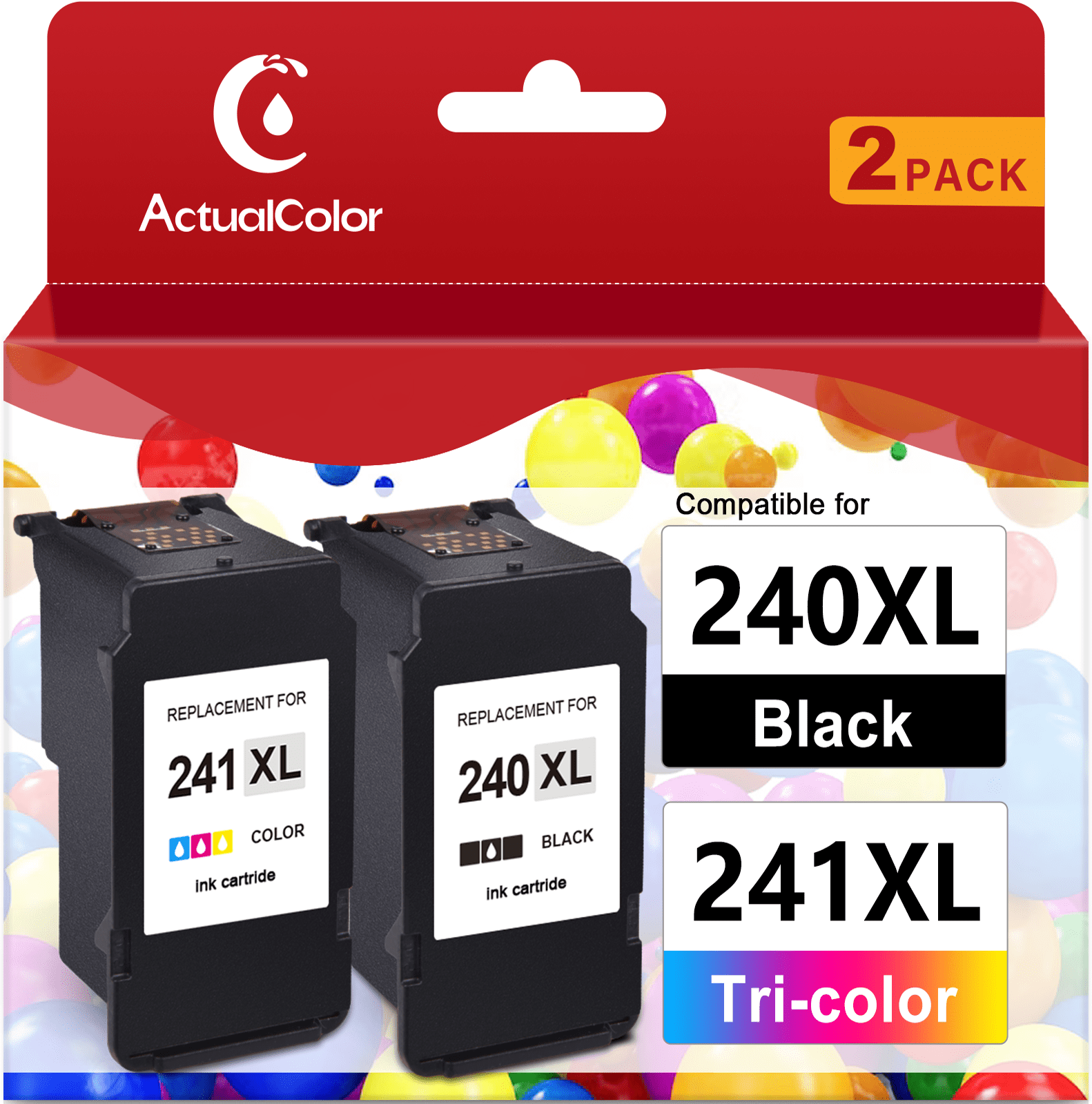 Canon 240XL 241XL Ink Cartridge Combo Pack - 1 Black, 1 Tri-Color for ...