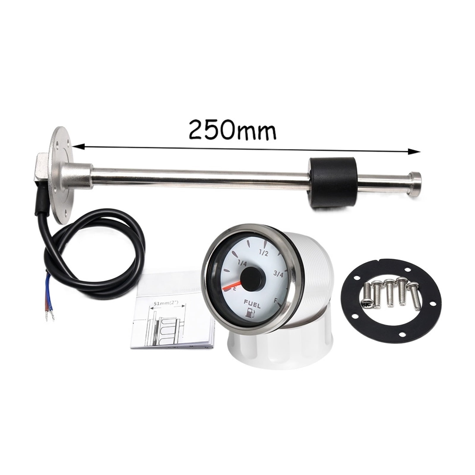 240-33 Fuel Float Sensor With 52mm Fuel Level Gauge 7 Color LED Oil ...
