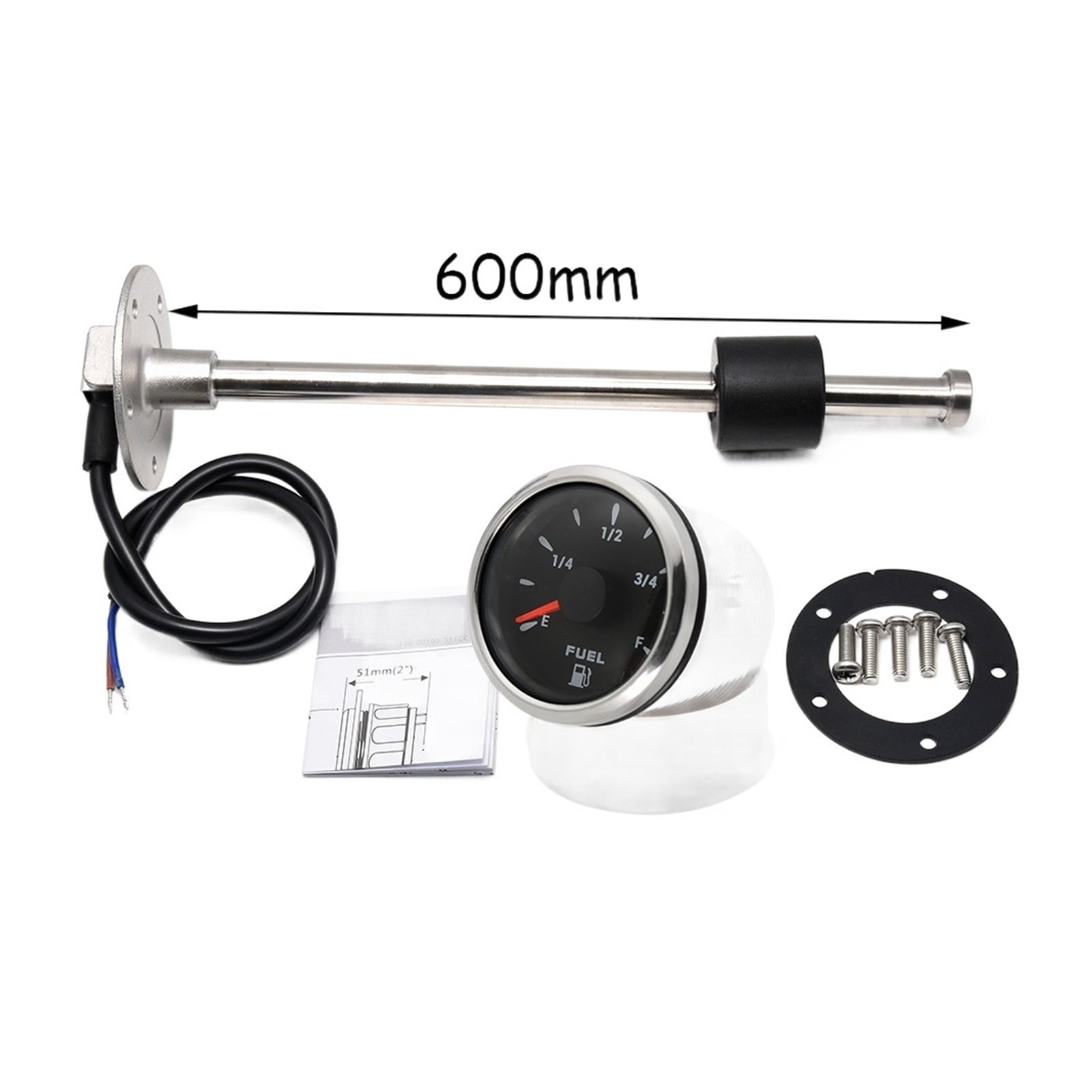 240-33 Fuel Float Sensor With 52mm Fuel Level Gauge 7 Color LED Oil ...