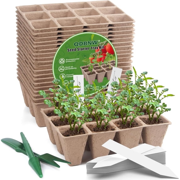240 Cells Seed Starter Tray Kit, Biodegradable Peat Pots for Seedlings ...