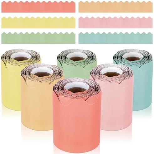 240 FT Boho Bulletin Board Borders, 6 Rolls Scalloped Classroom Borders ...