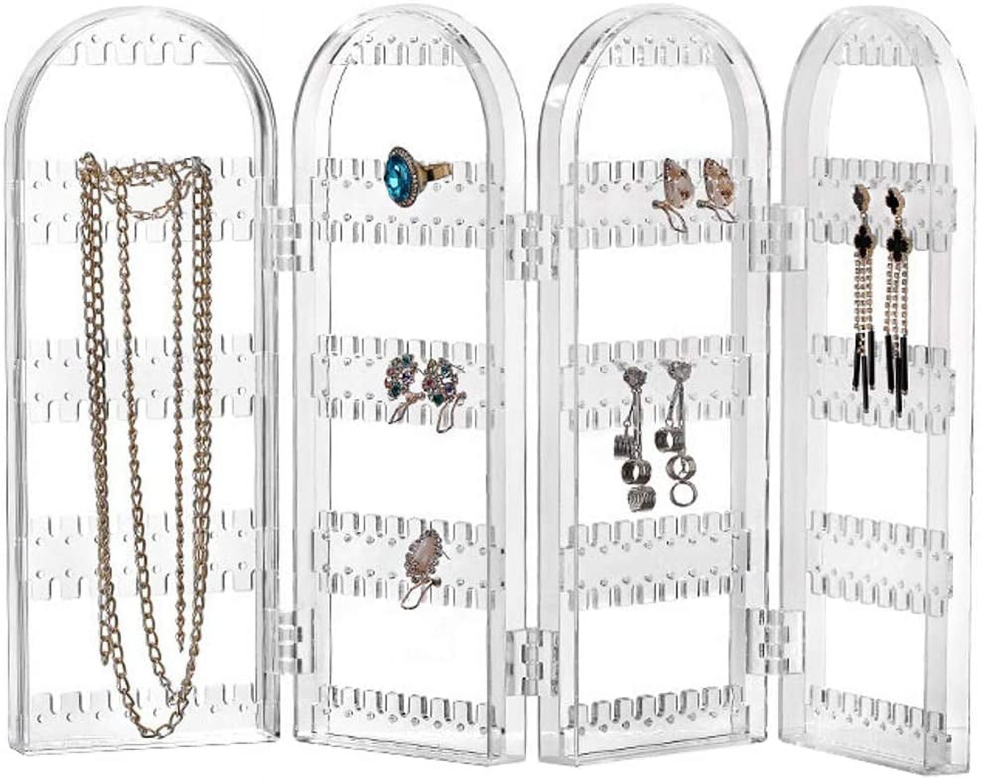 240 Holes Foldable Acrylic Earring Holder,Jewelry Hanger Organizer ...