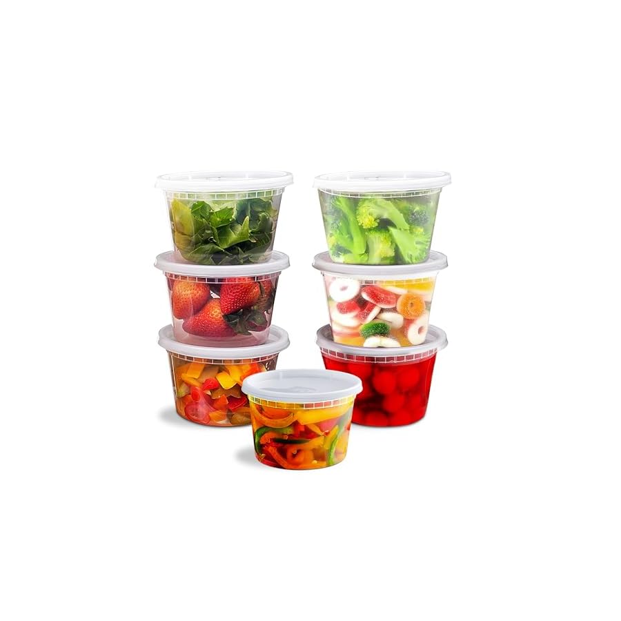 240-Pack 16oz Plastic Deli Containers with Lids - Stackable, Microwave ...