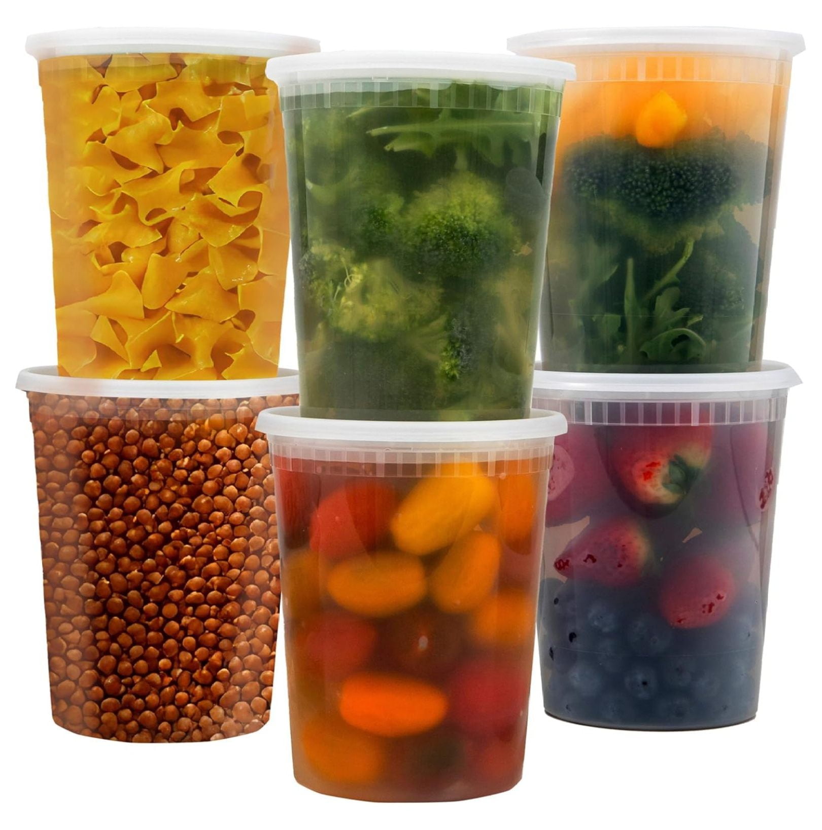 [240 Pack - 32 oz] Plastic Soup Cups Deli Food Storage Containers with ...