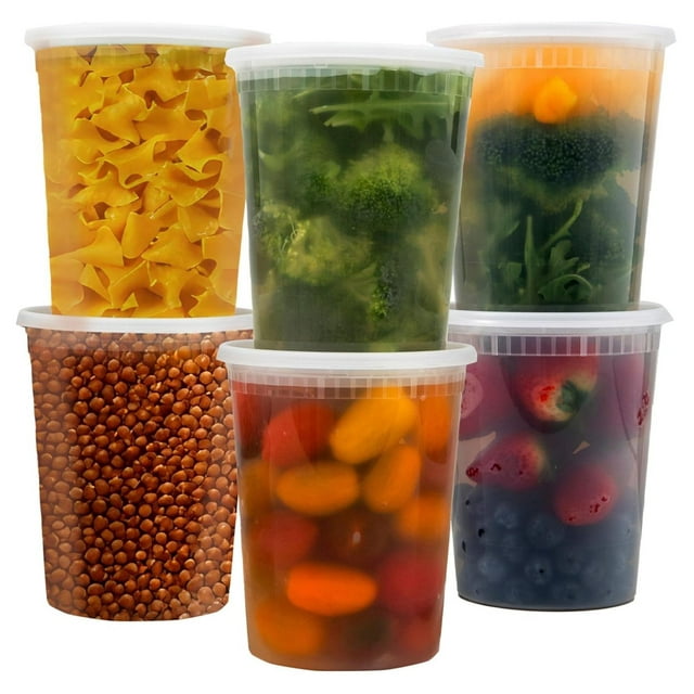 [240 Pack - 32 oz] Plastic Soup Cups Deli Food Storage Containers with ...