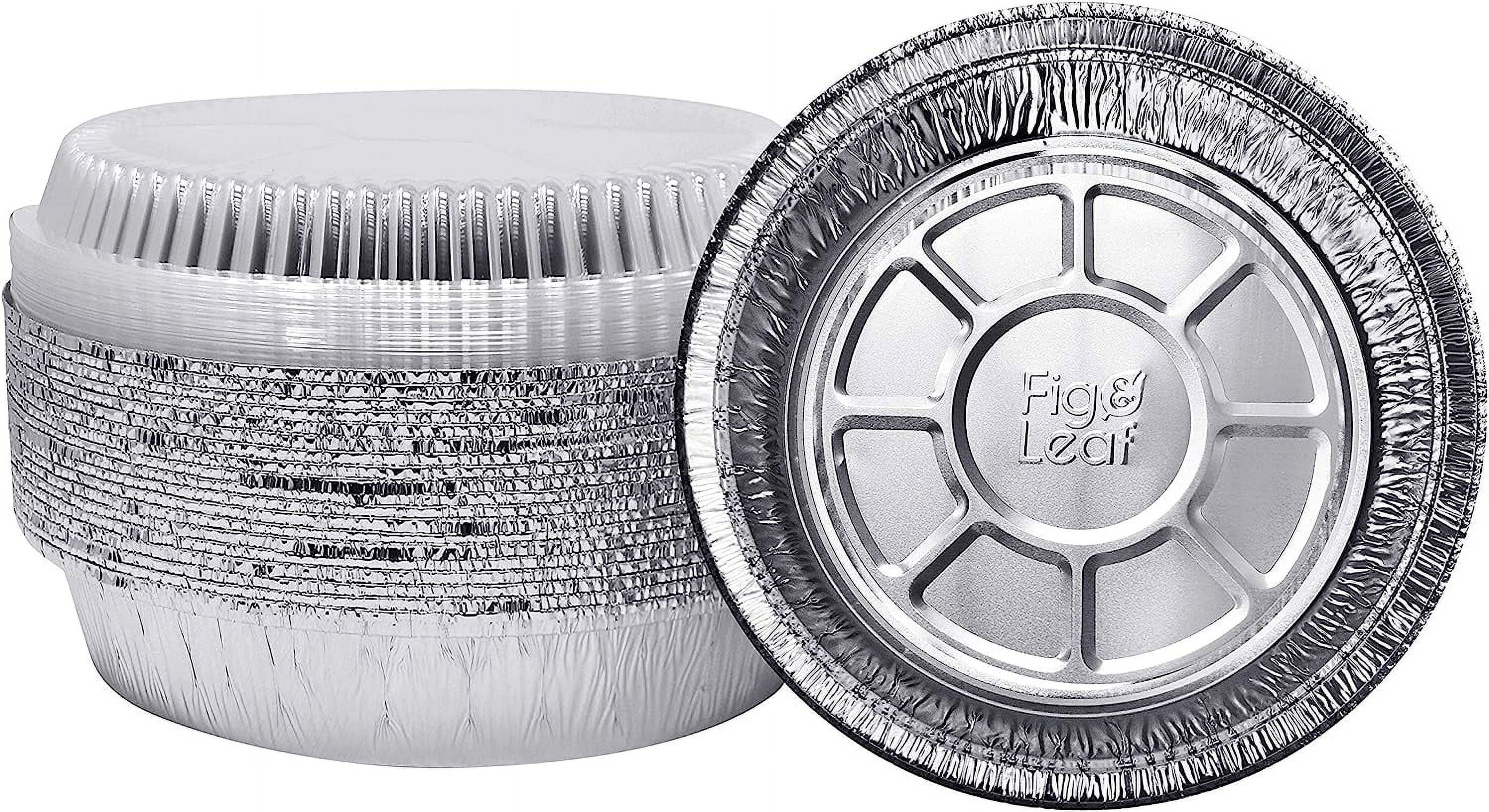 240 Pack 8-Inch Round Foil Pans with Plastic Dome Lids Heavy Duty ...