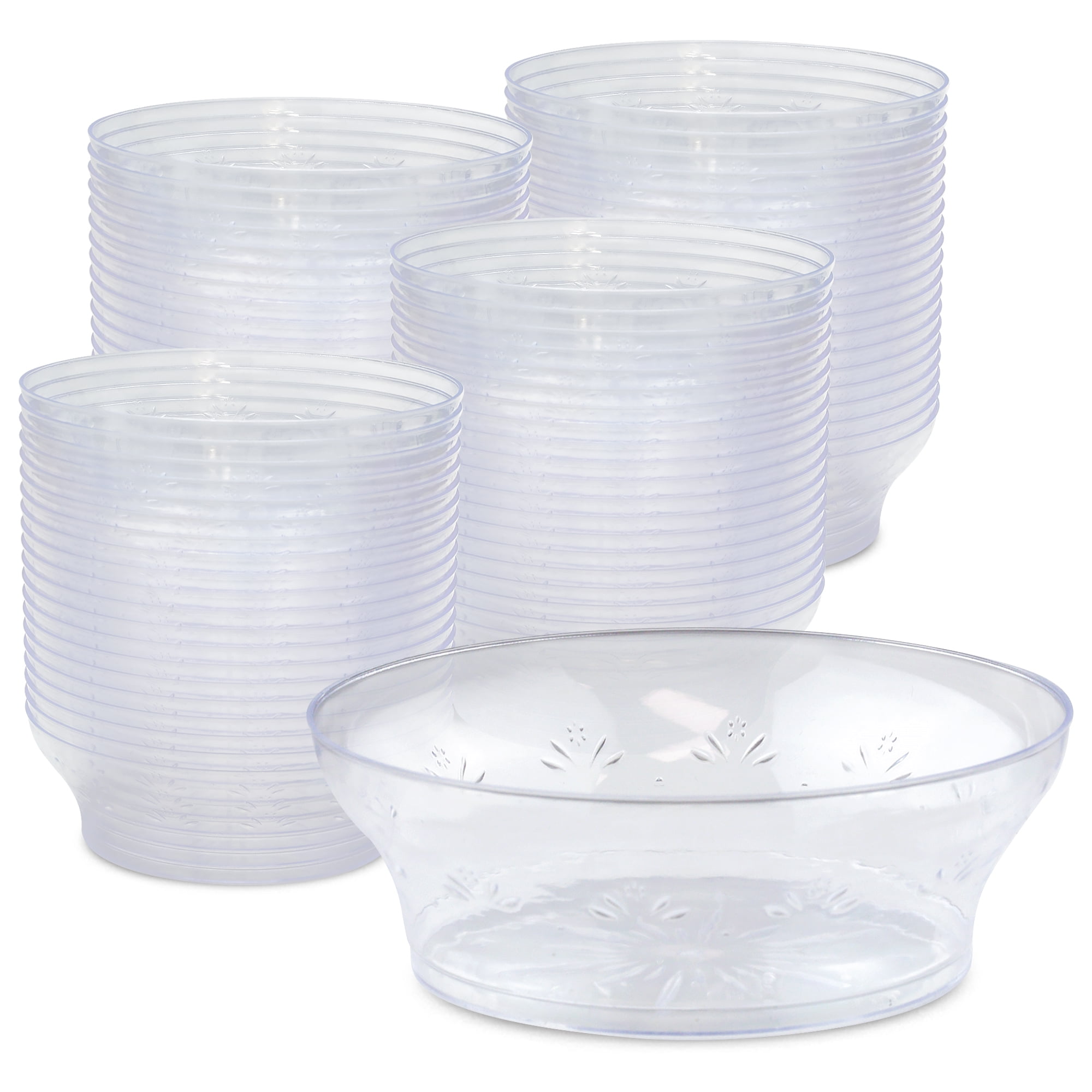 [240 Pack] Clear Plastic Bowls - 10 oz Hard Plastic Ice Cream Cups ...