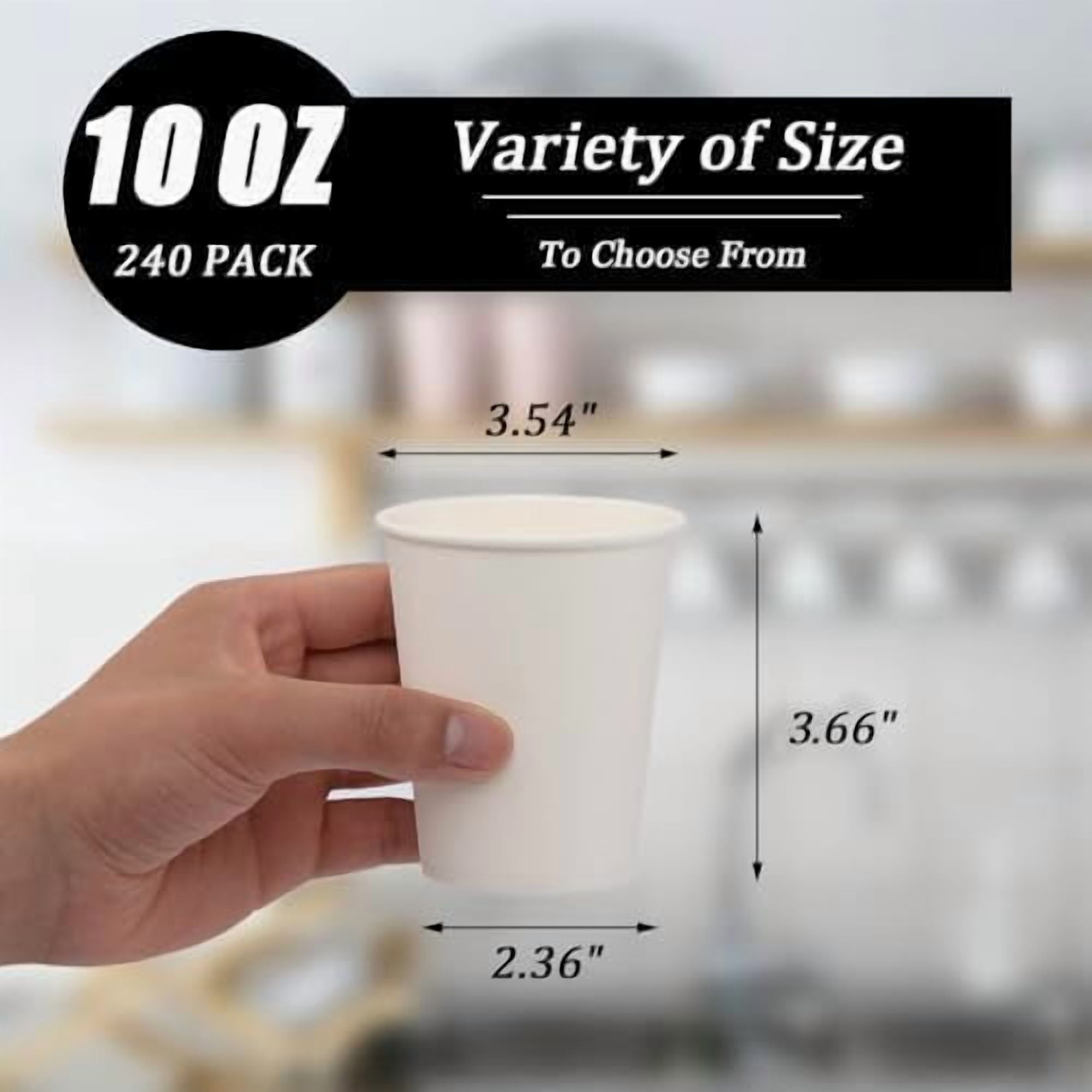 240 Pack Paper Cups 10 oz, 10 oz Disposable Coffee Cups, Hot/Cold ...