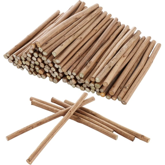 240 Pcs 6 Inch Long Wood Log Sticks for Crafts, 0.25-0.4 Inch in ...