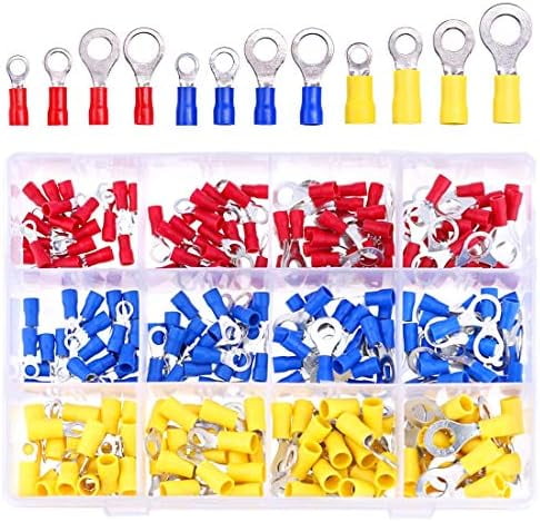 240 Pcs Insulated Terminal Ring Electrical Wire Crimp Connectors Set ...