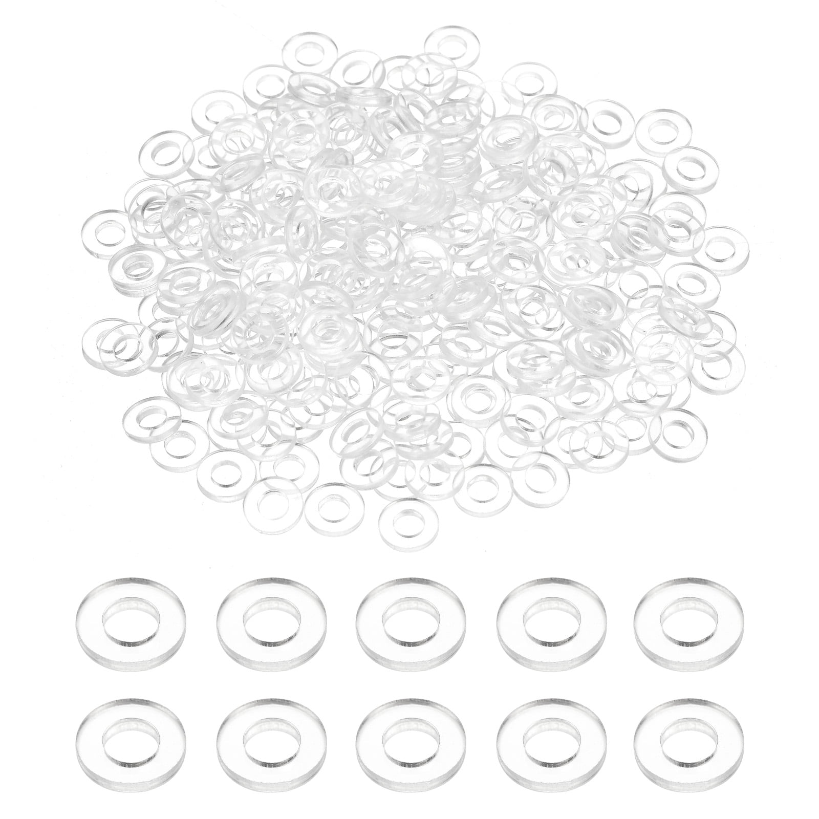 240 Pcs M3 PVC Flat Washers 3mm ID 6mm OD 0.3mm Thick Plain Washer ...