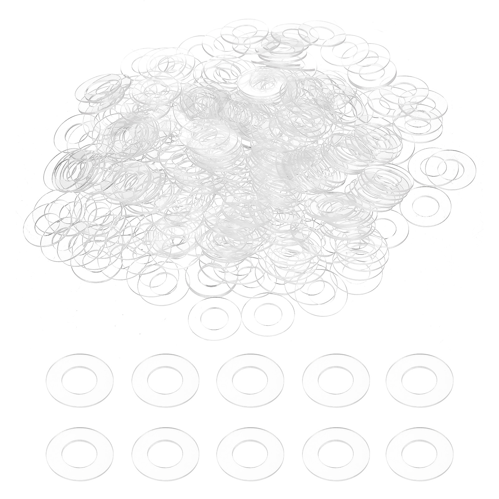 240 Pcs M6 PVC Flat Washers 6mm ID 12mm OD 0.3mm Thick Plain Washer ...