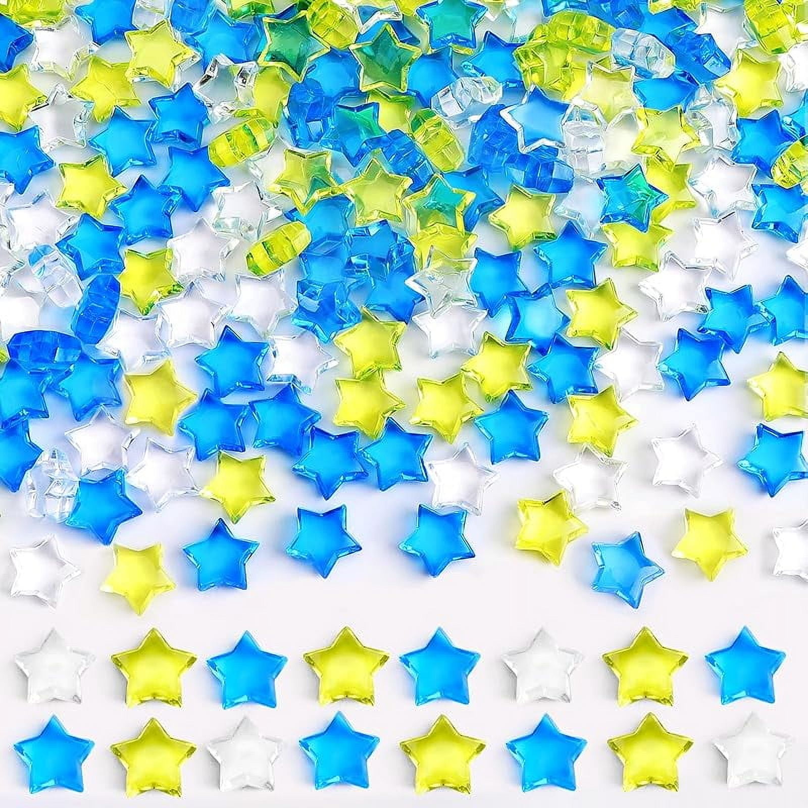 240 Pcs Patriotic Vase Filler Ice Rocks Acrylic 4th of July Star Crystals Gems Memorial Day ...