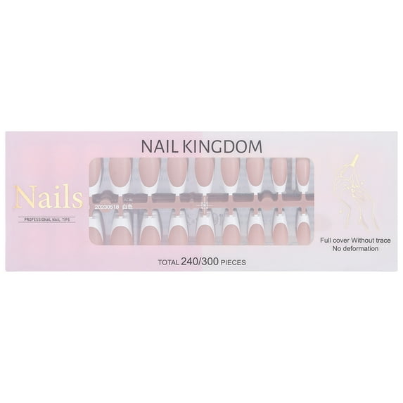 240 Pcs Short False Nails French Tip False Nails Long Full Cover on ...