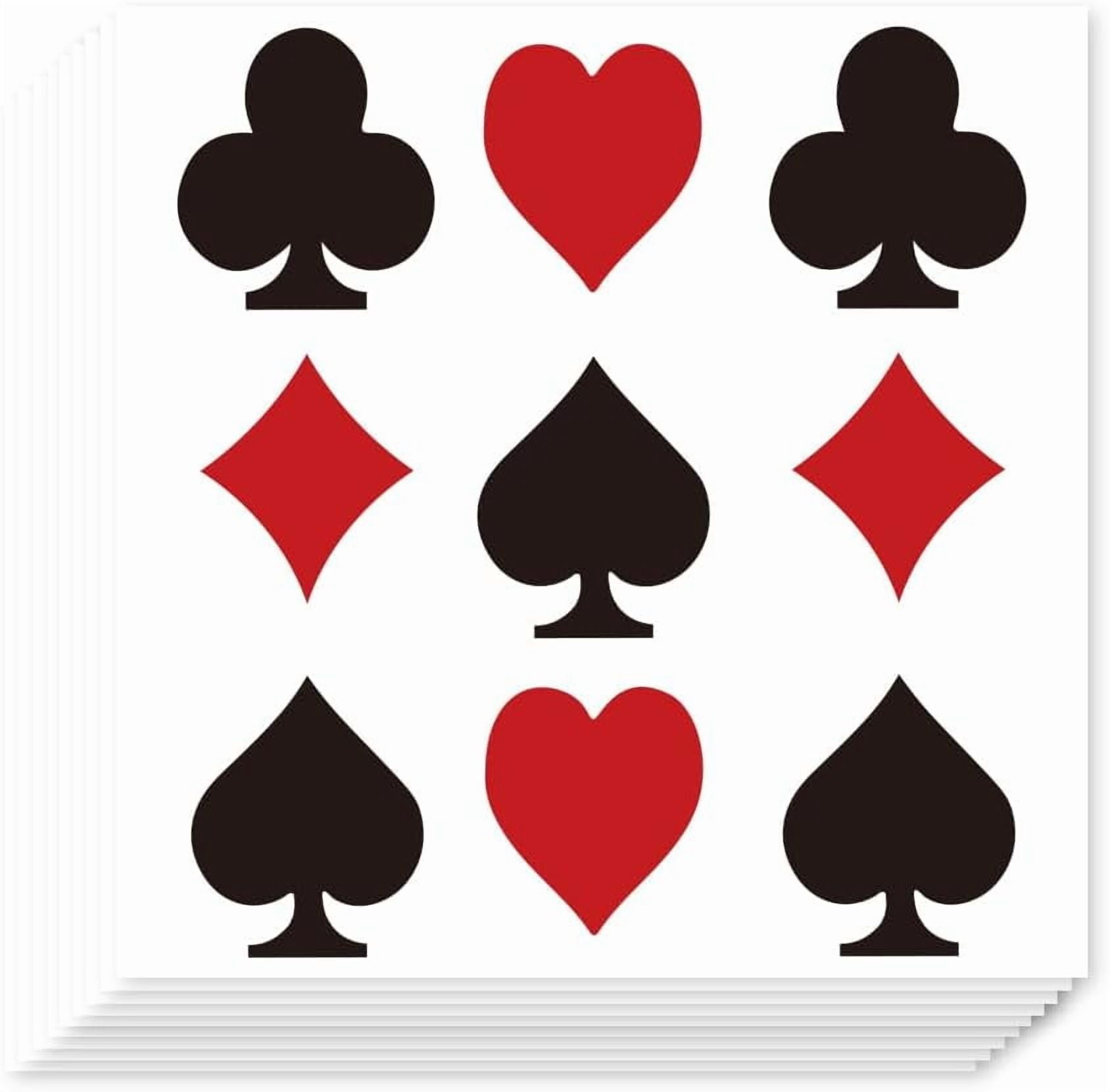 240 Pieces Self-Adhesive Poker Elements Labels Stickers 1 Inch Spades ...