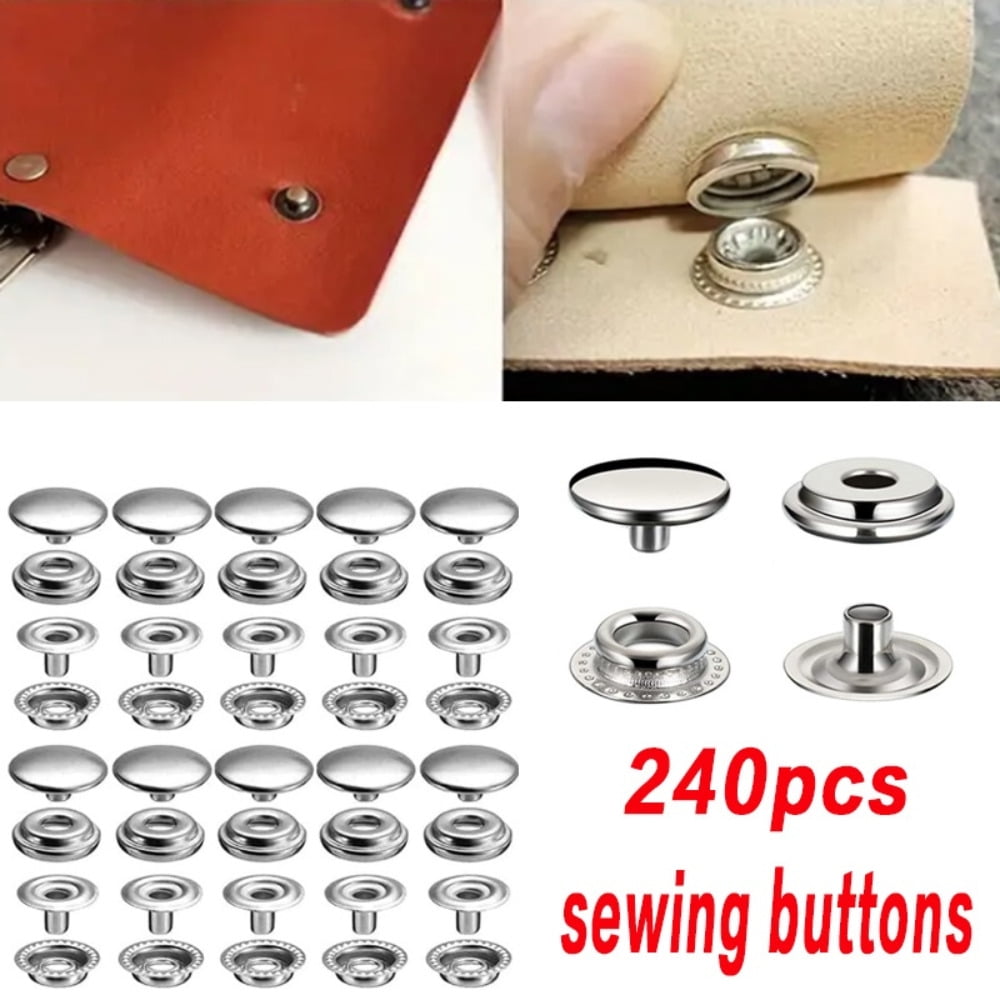 240 Pieces Stainless Steel Snap Fastener, 15mm Heavy Duty Snap Button ...