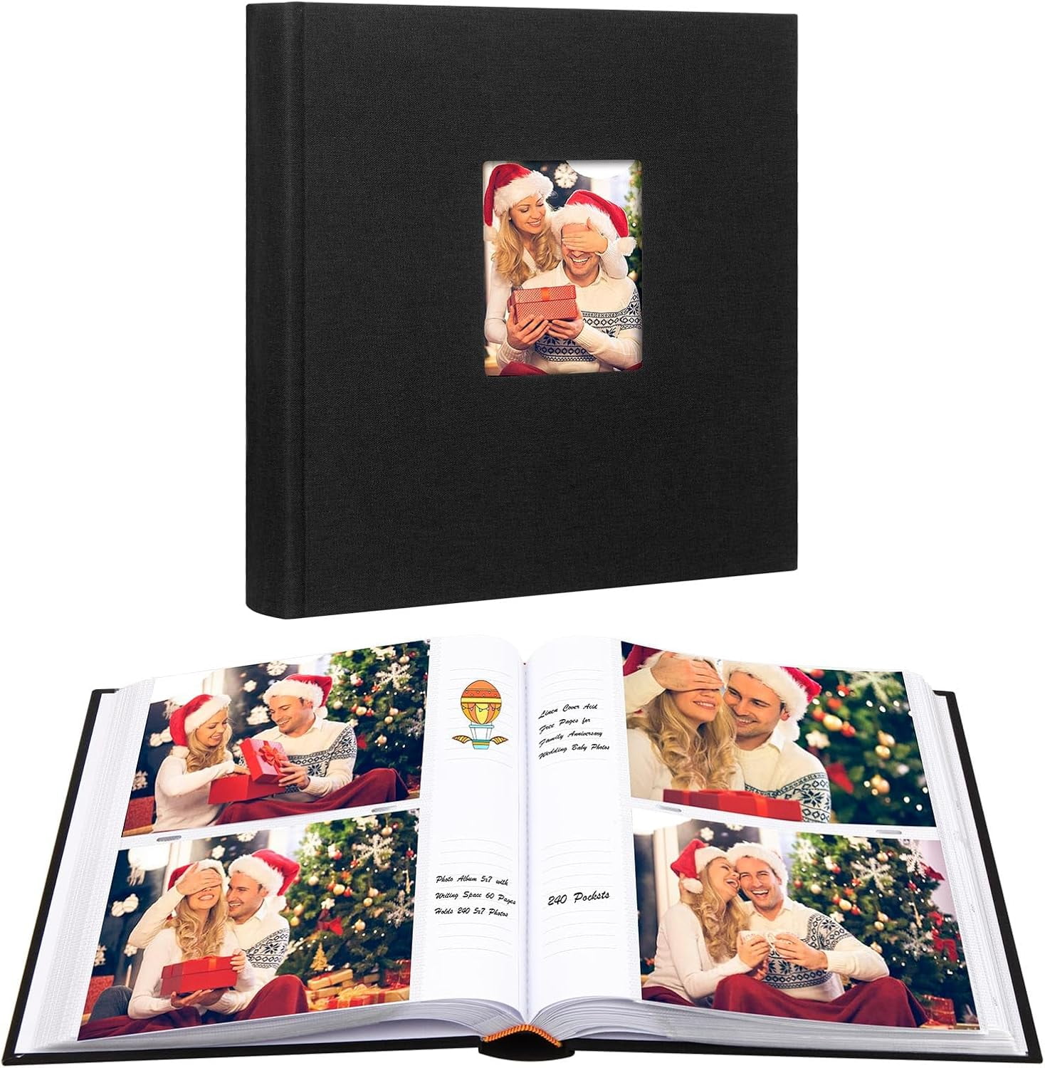 240 Pockets 5x7 Photo Album with Writing Space, Large Capacity Photo ...