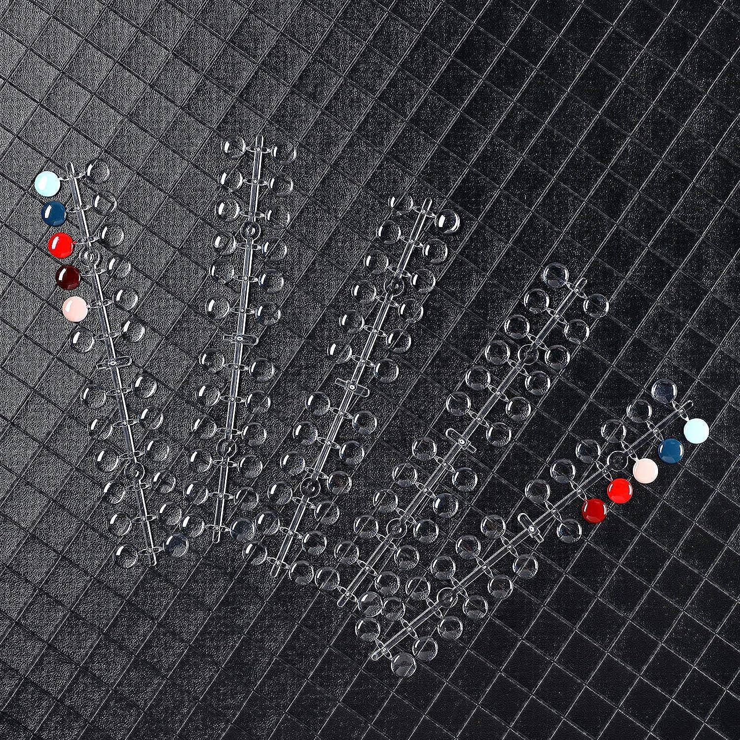 240 Round False Nails Tips Display Clear Nail Color Chart Flat Back ...