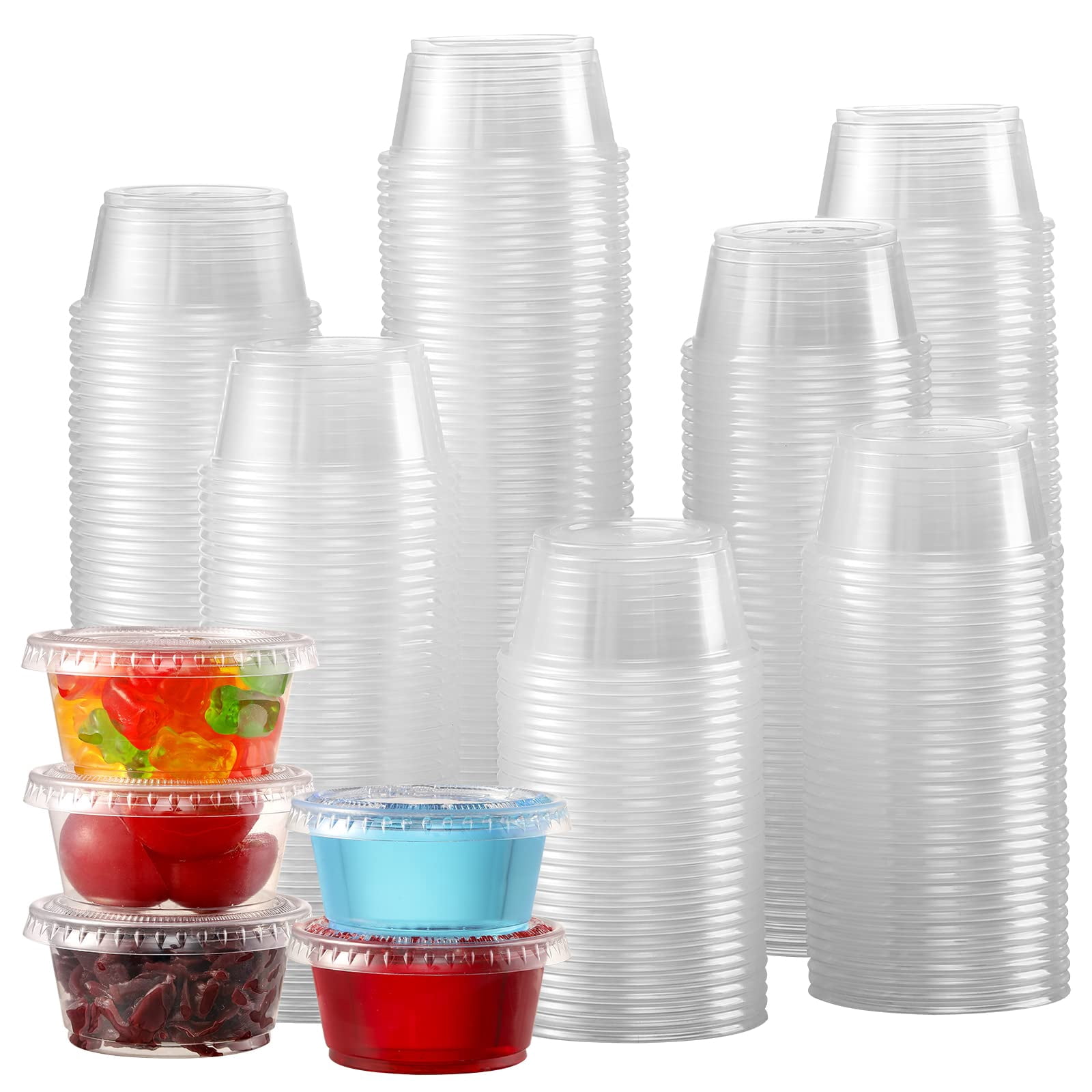 240 Sets 5.5 oz Airtight Portion Cups with Lids, Stackable Souffle ...