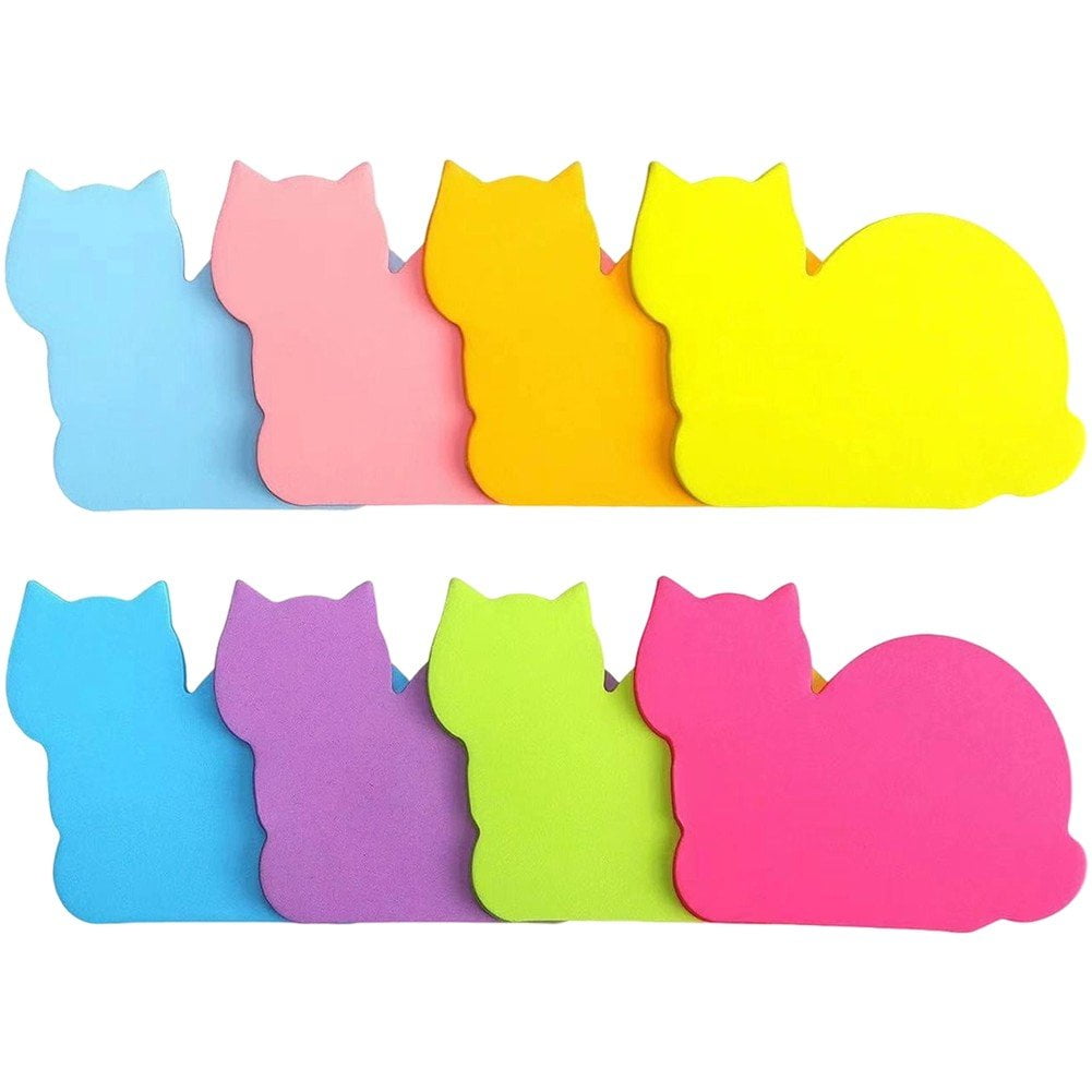 240 Sheets Cat Sticky Notes, Portable Cute Sticky Note Colorful Paper ...