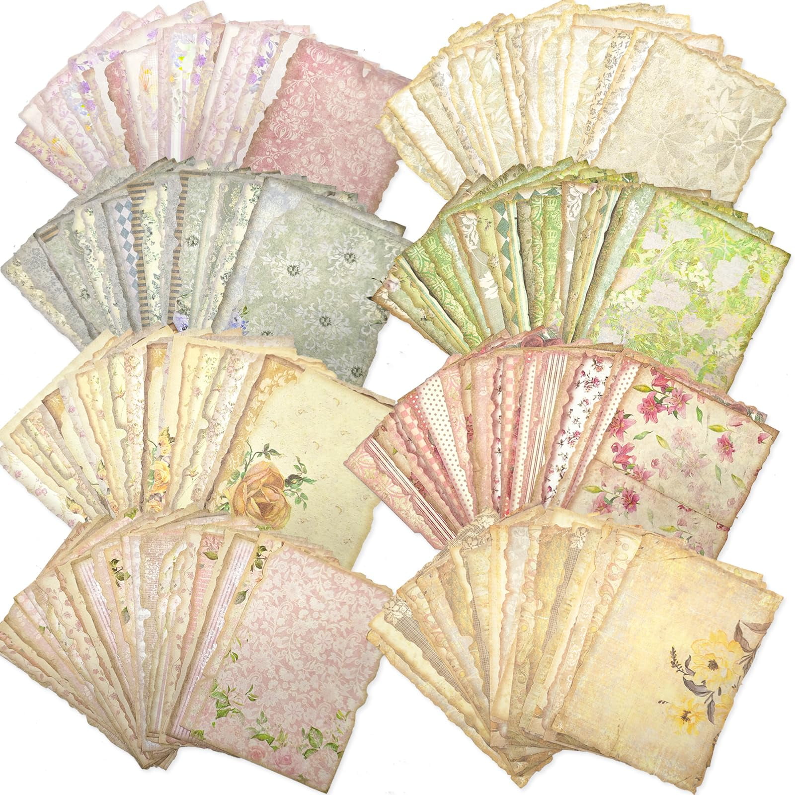 240 Sheets Floral Vintage AIF9 Scrapbook Paper Assorted Set, 8 Pack ...