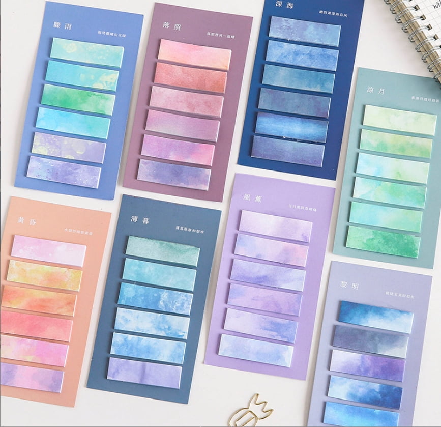 240 Sheets Landscape Sticky Tabs, Pastel Strip Index Tabs for ...