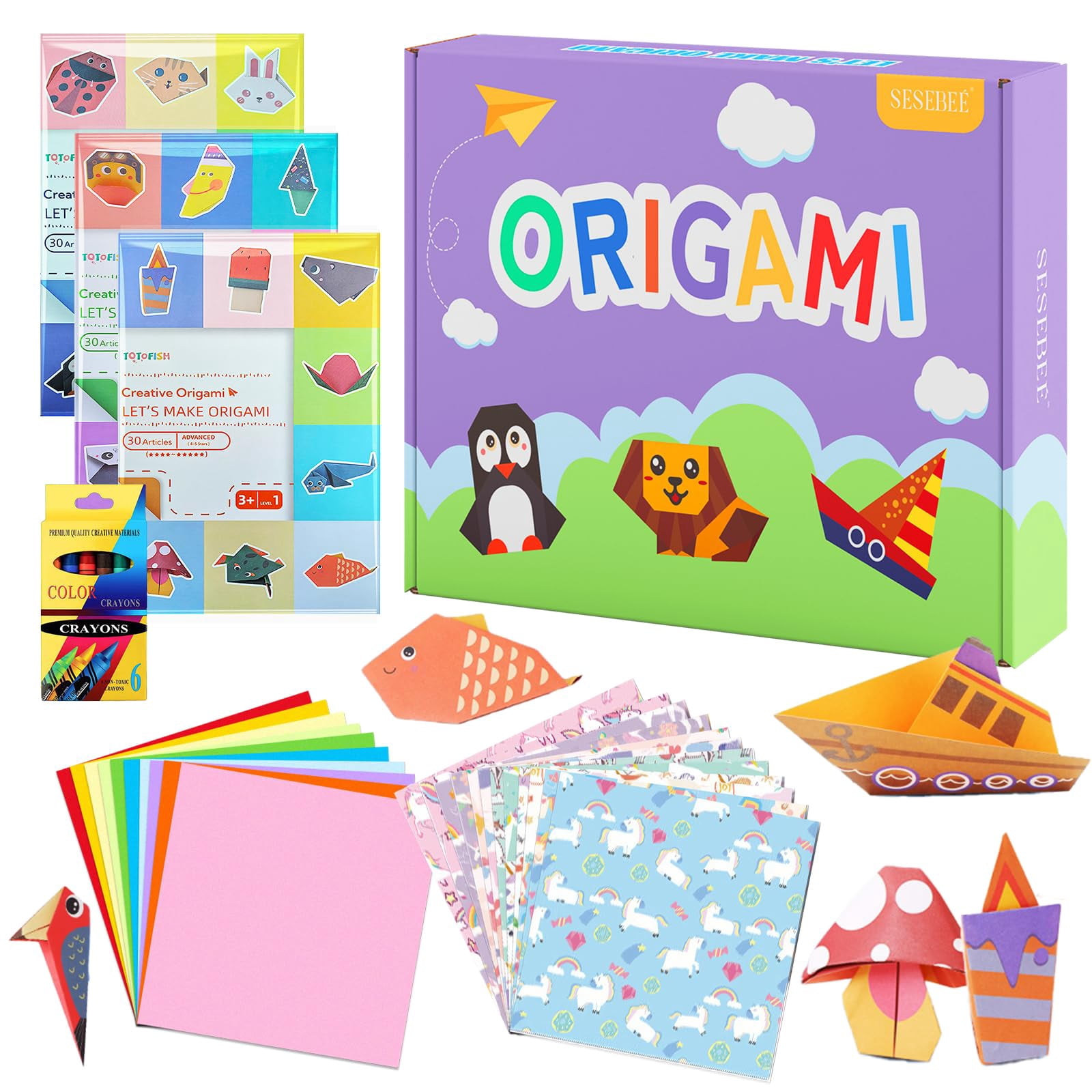 240 Sheets Origami Paper STF9 Kit for Kids, 6x6 Sided Color Square ...