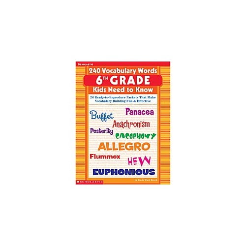 Pre-Owned 240 Vocabulary Words 6th Grade Kids Need to Know: 24 Ready-To ...