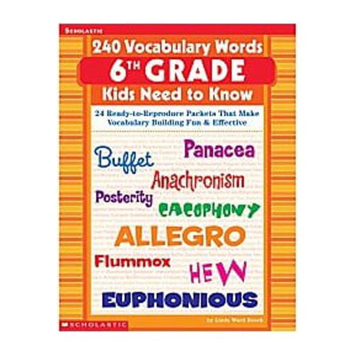 Pre-Owned 240 Vocabulary Words 6th Grade Kids Need to Know: 24 Ready-To ...