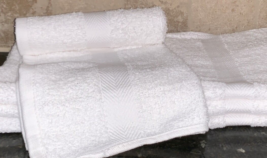 240 Washcloths 12×12 White Dobby Border 100% Cotton Premium Super Soft ...