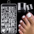 240 count Toenails Half Cover Gel Tips Clear Press Toenail, Short ...