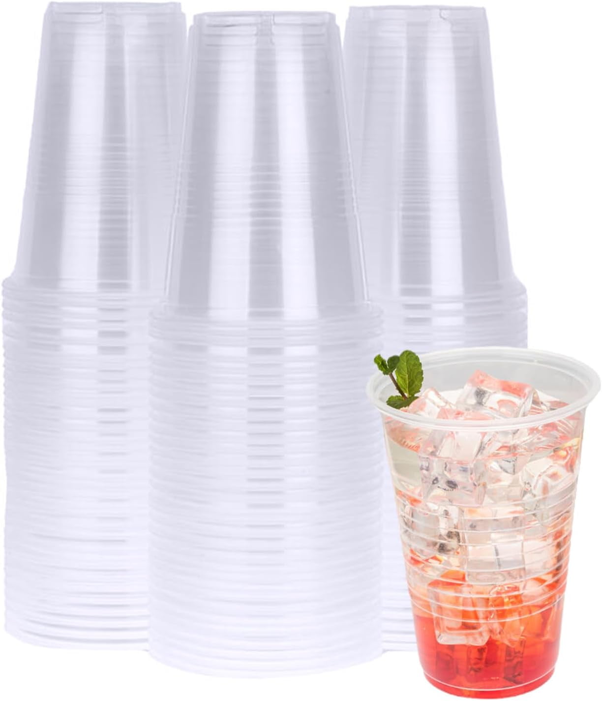 240 pack 16oz Disposable Plastic Cups, Clear Plastic Cups Tumbler ...