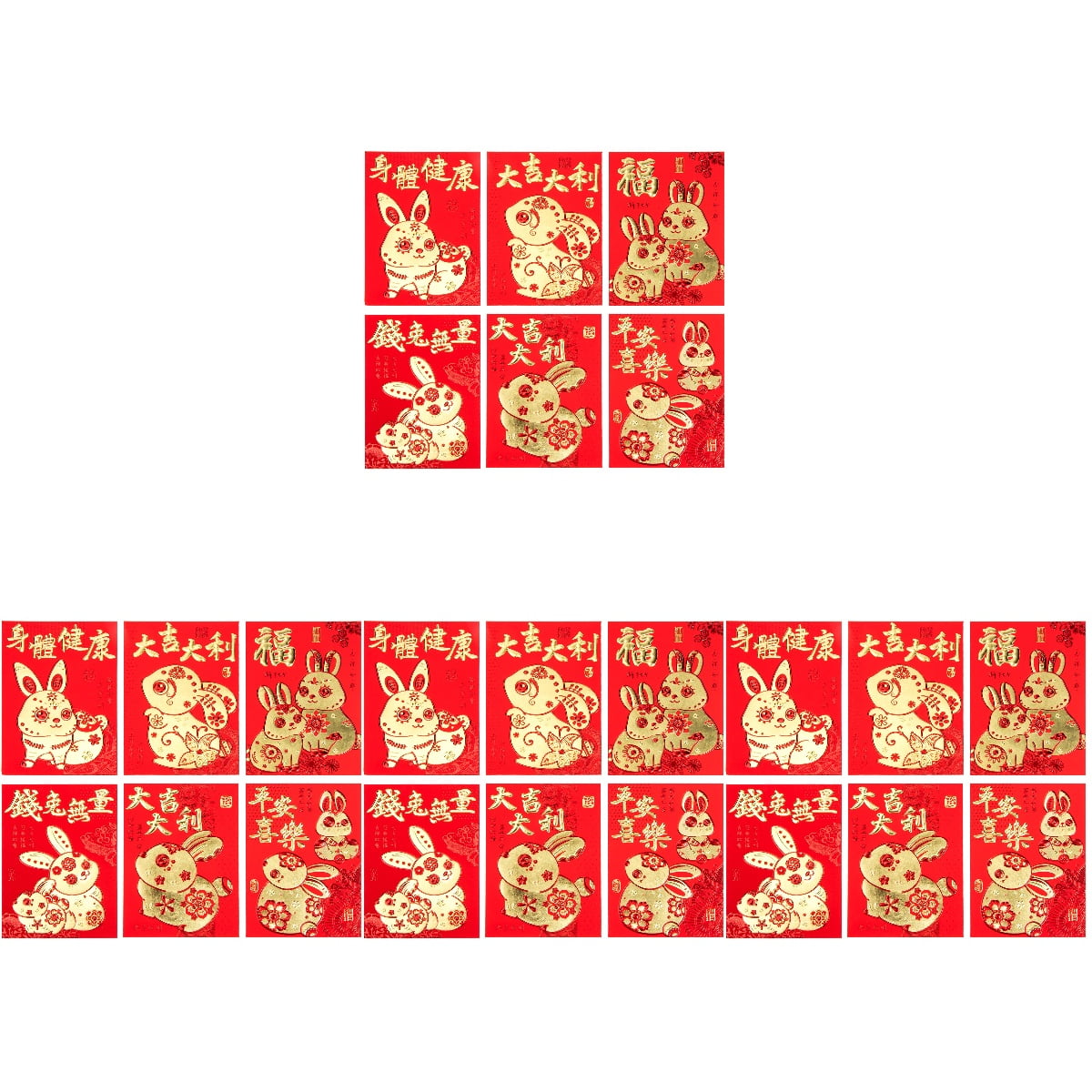 240 Pcs Chinese Rabbit New Year Red Envelopes 2023 Traditional Chinese