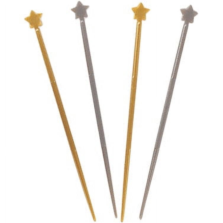2400 Count Bulk Pack Gold & Silver Star Picks - Walmart Business Supplies