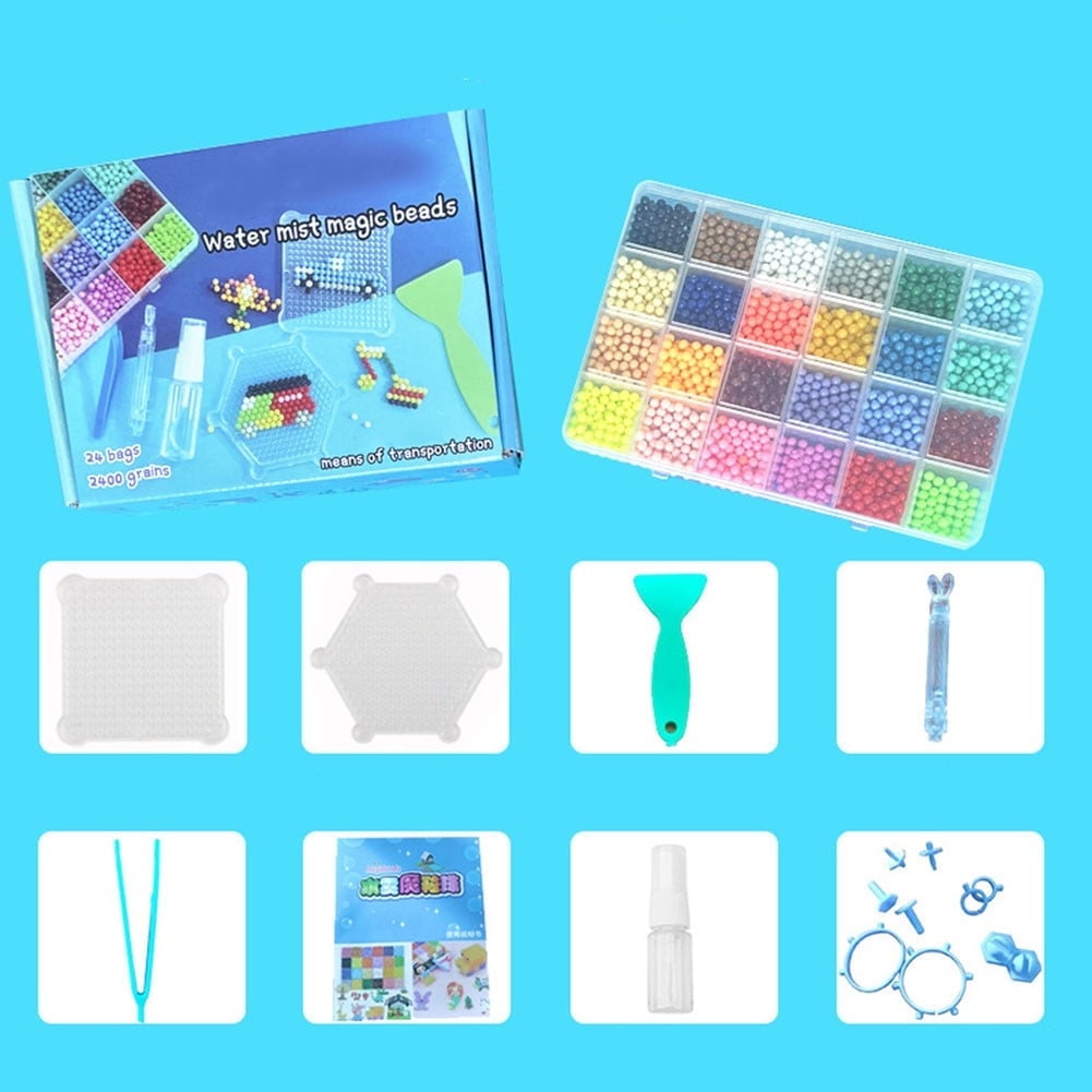 2400 Handmade Magic-Water-Fuse Beads DIY Art Crafts Toys Set with ...