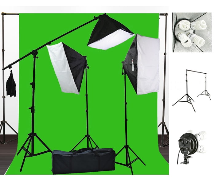 2400 Watt Photography Studio Video Light Lighting 10x20 Green Screen ...