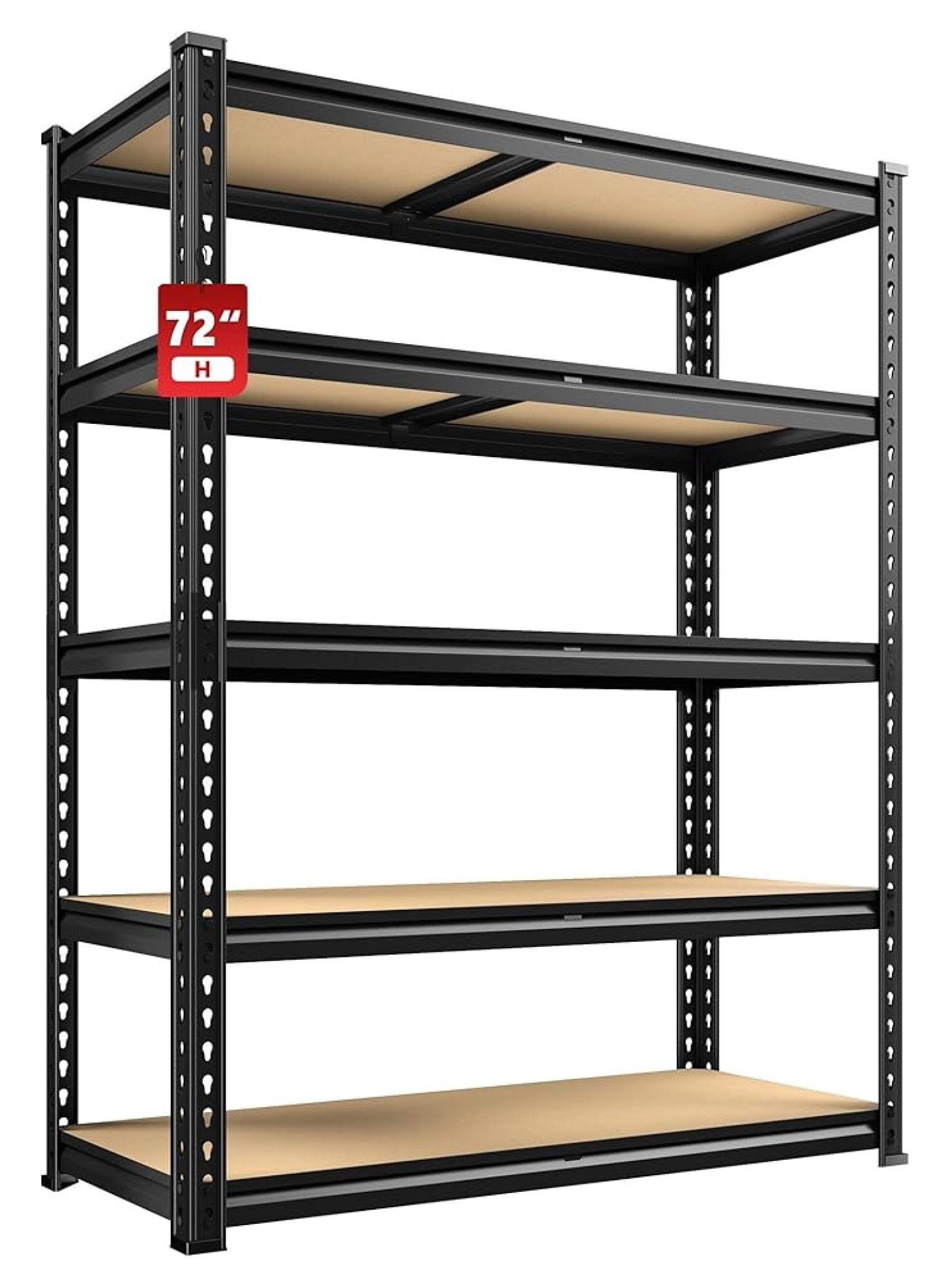 2400LBS Storage Shelves 5 Tier Garage Shelving Heavy Duty Adjustable ...
