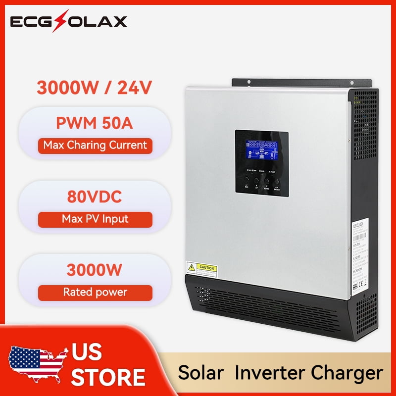 2400W Hybrid Solar Inverter 24V 110V With PWM 50A Charging Controller ...