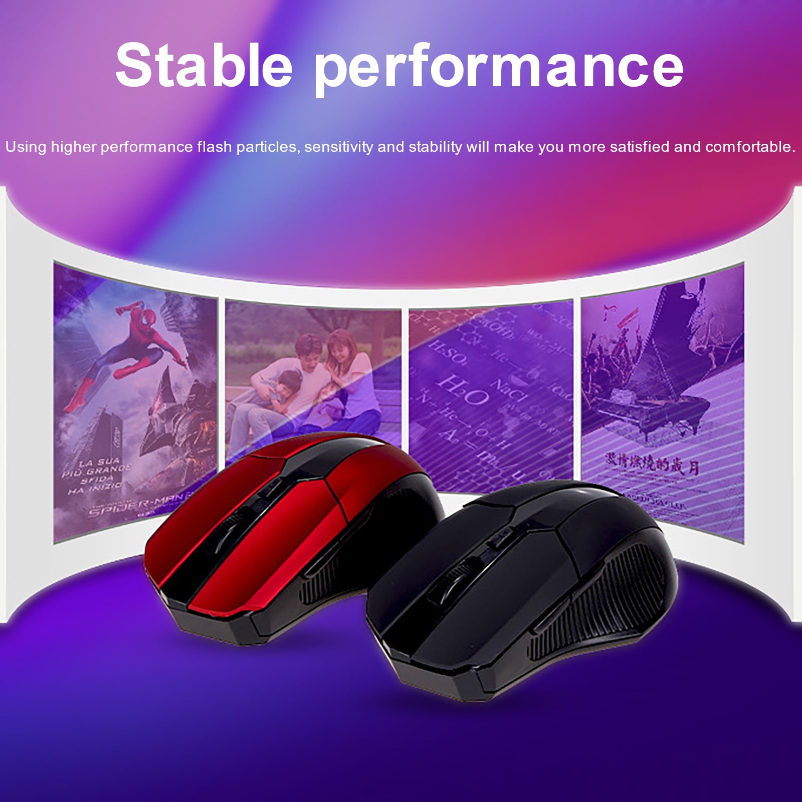 2400dpi Wireless Mouse, Usb Optical Scroll, Ergonomic Design, for ...
