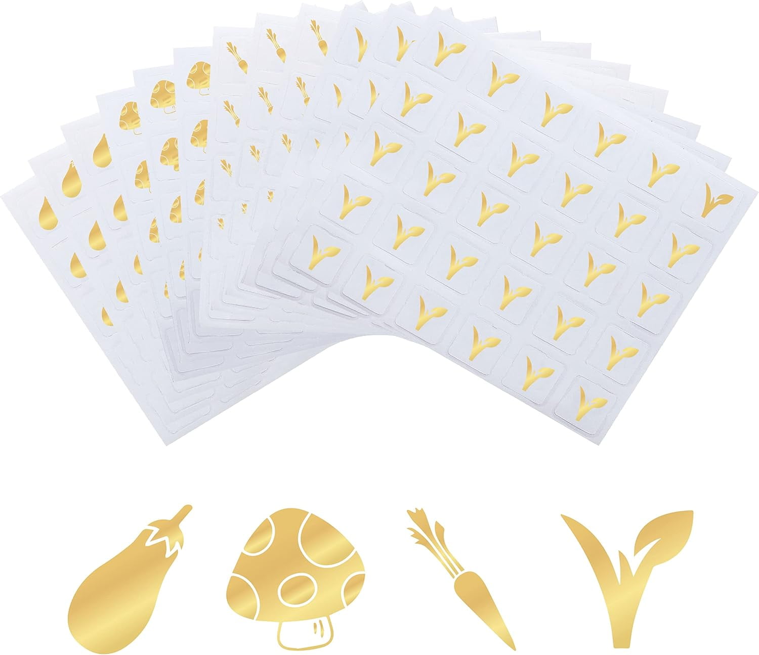2400pcs 4 Styles Gold Meal Stickers 0.5 Inch Food Choice Sticker ...