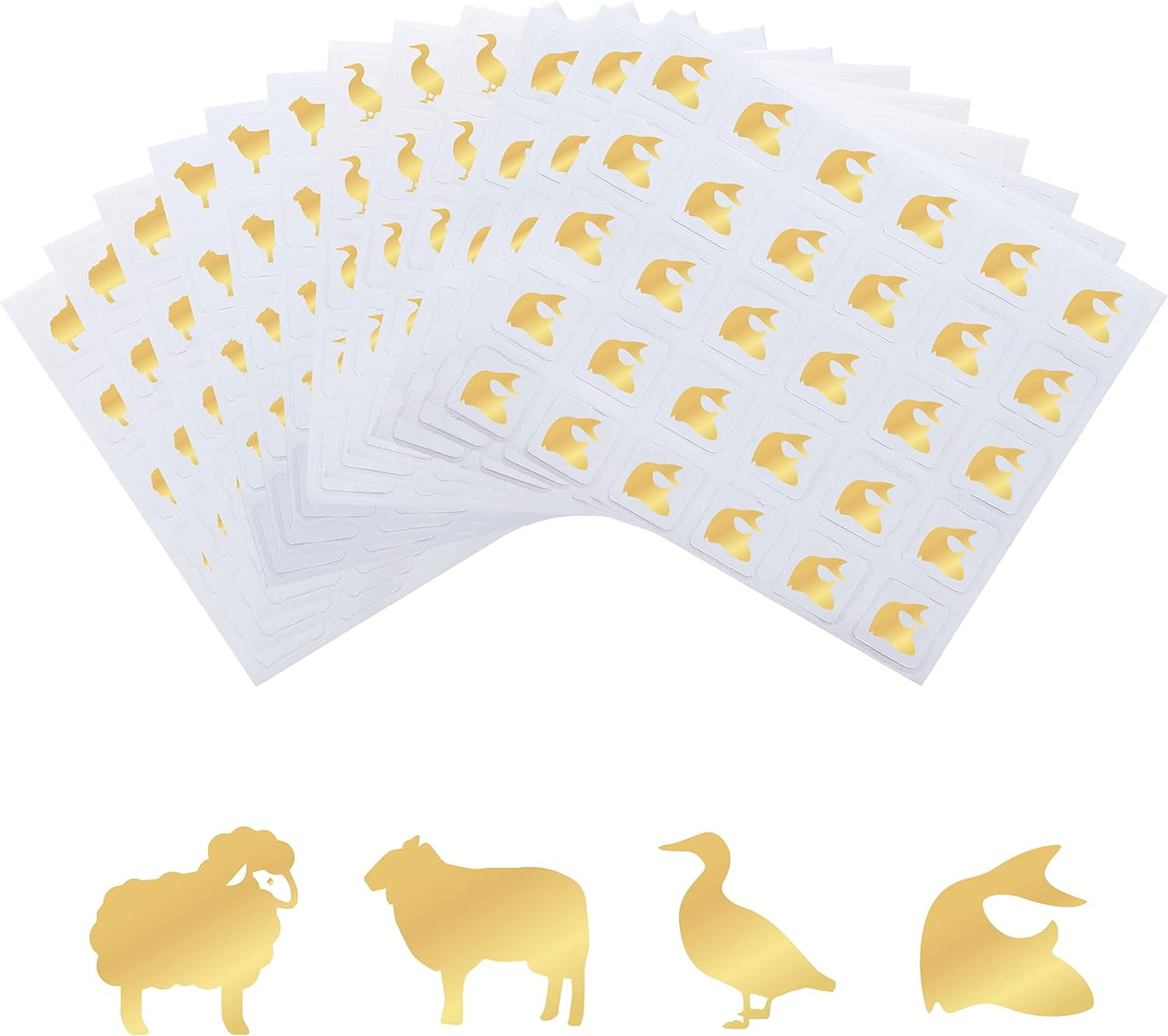 2400pcs 4 Styles Gold Meal Stickers 0.5 Inch Food Choice Sticker Sheep ...