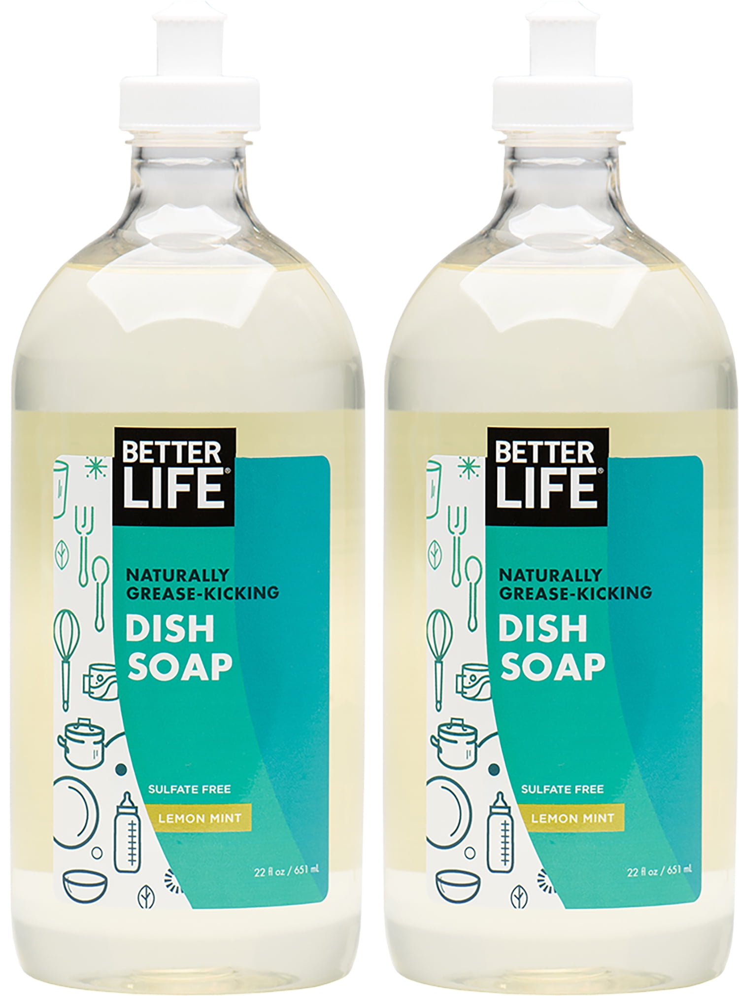 24068 (Digital) Dish Soap Lemon Mint, 22 Fl Oz, pack of 2, with polybag ...