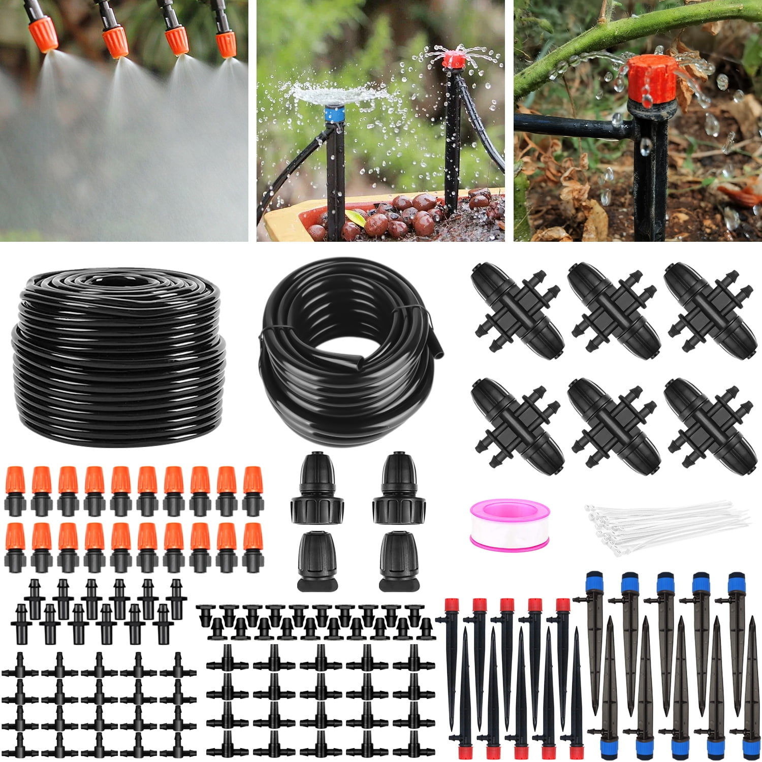 240FT Drip Irrigation System,Automatic Drip Irrigation Kit with 1/2 ...