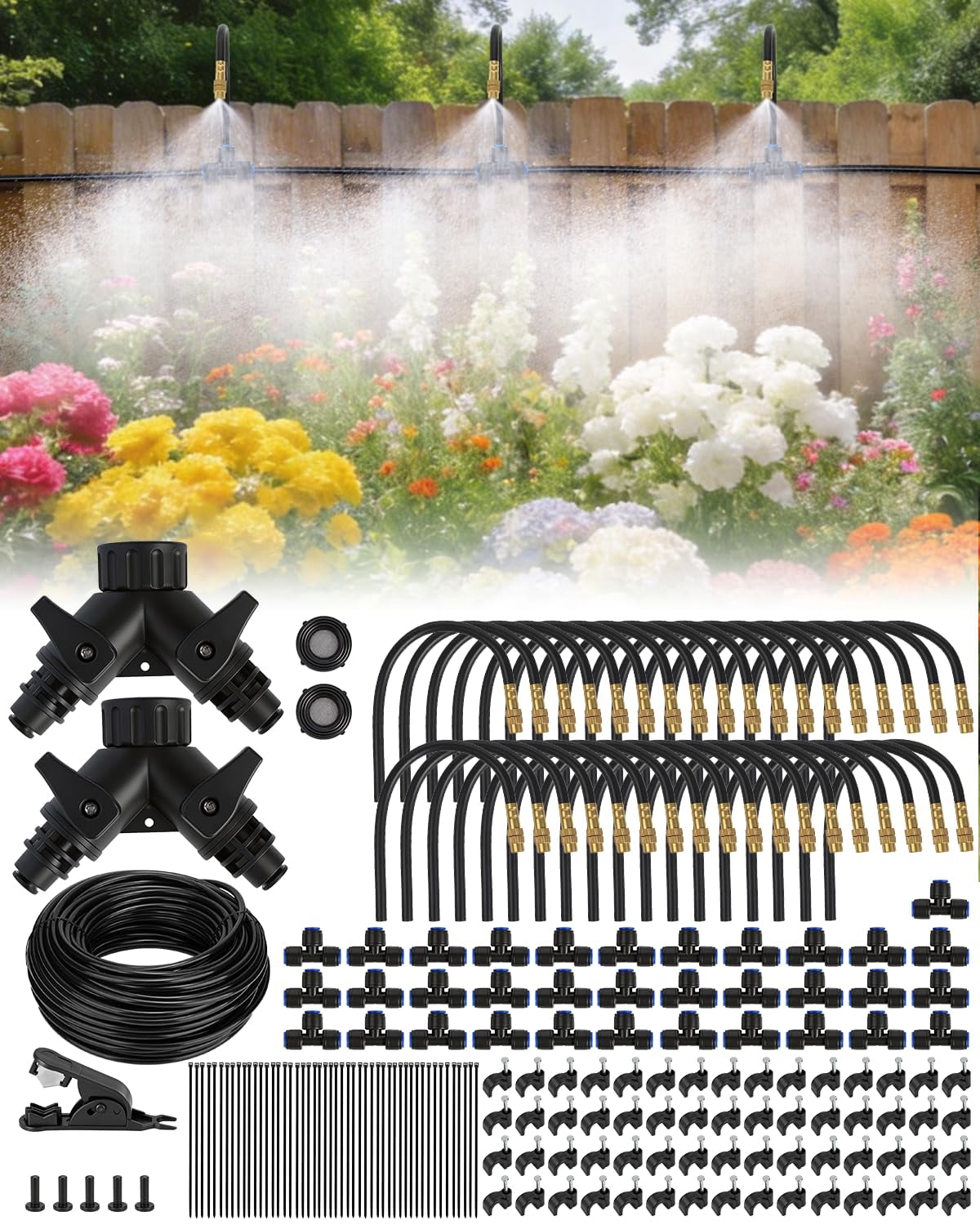 240FT Drip Irrigation System for Garden with 36 Nozzles –360 ...