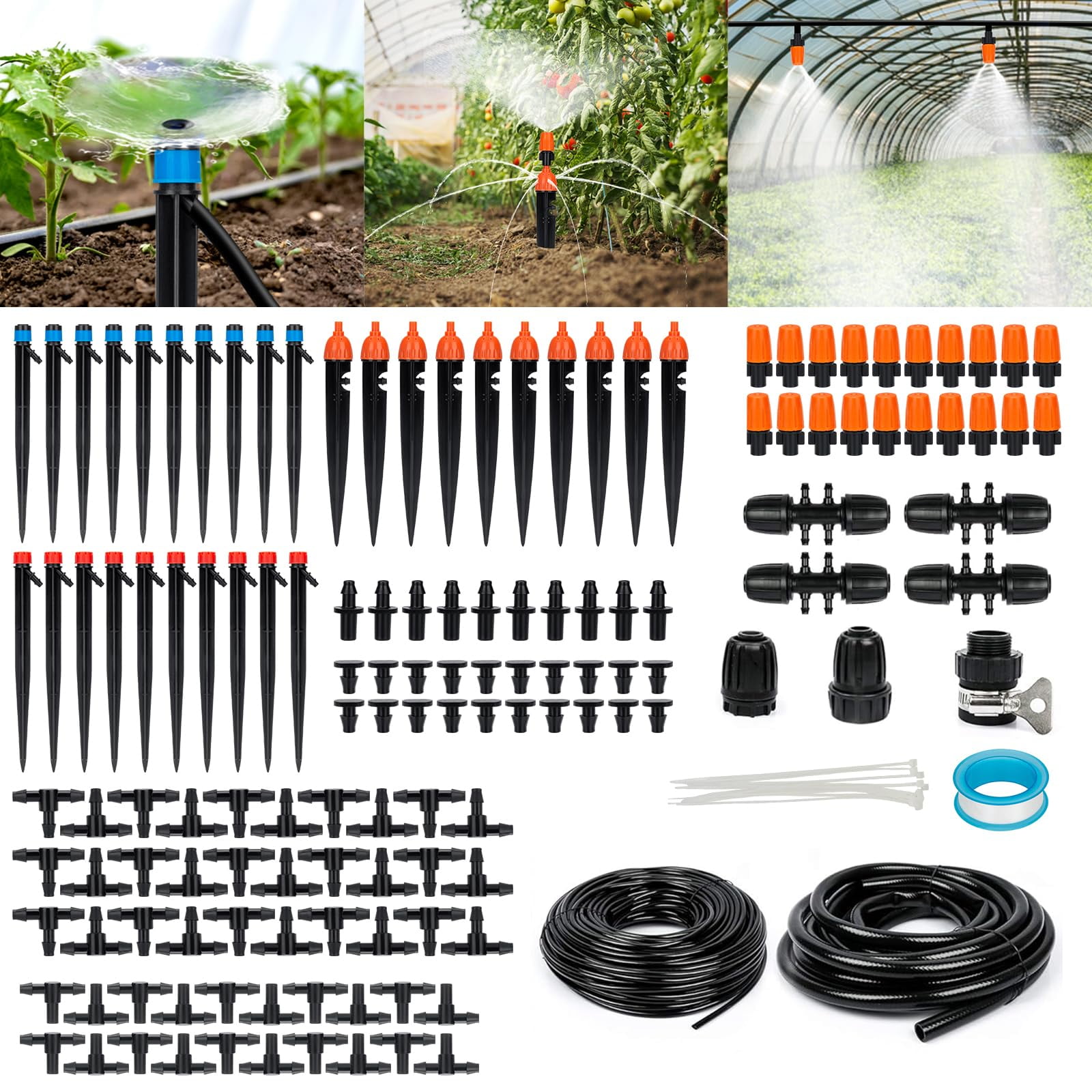 240FT Drip Irrigation System Kit, Yomile Automatic Garden Watering ...