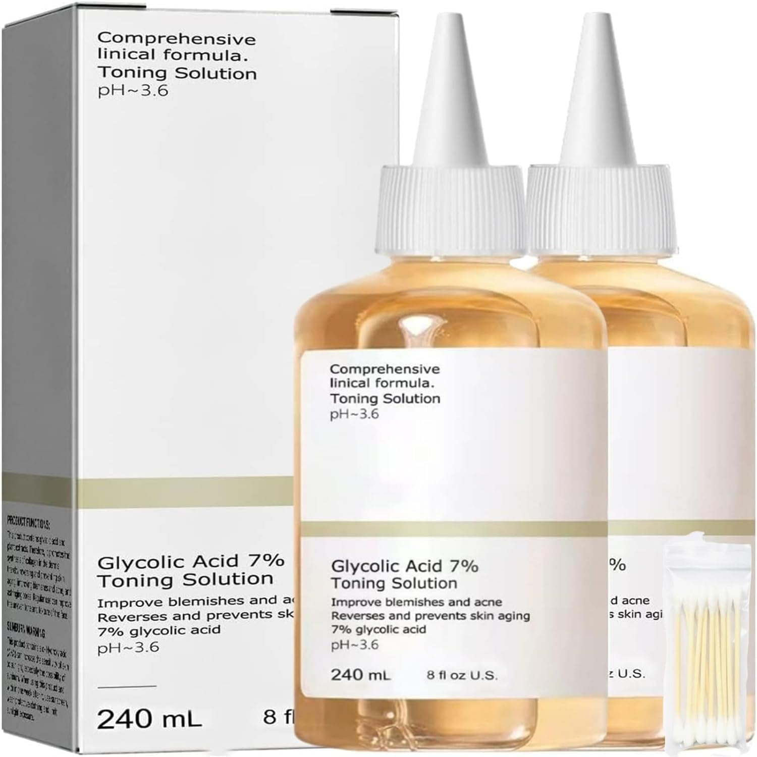 240ML Glycolic Acid 7% Toner,Glycolic Sour 7% Toning,Facial Exfoliation ...