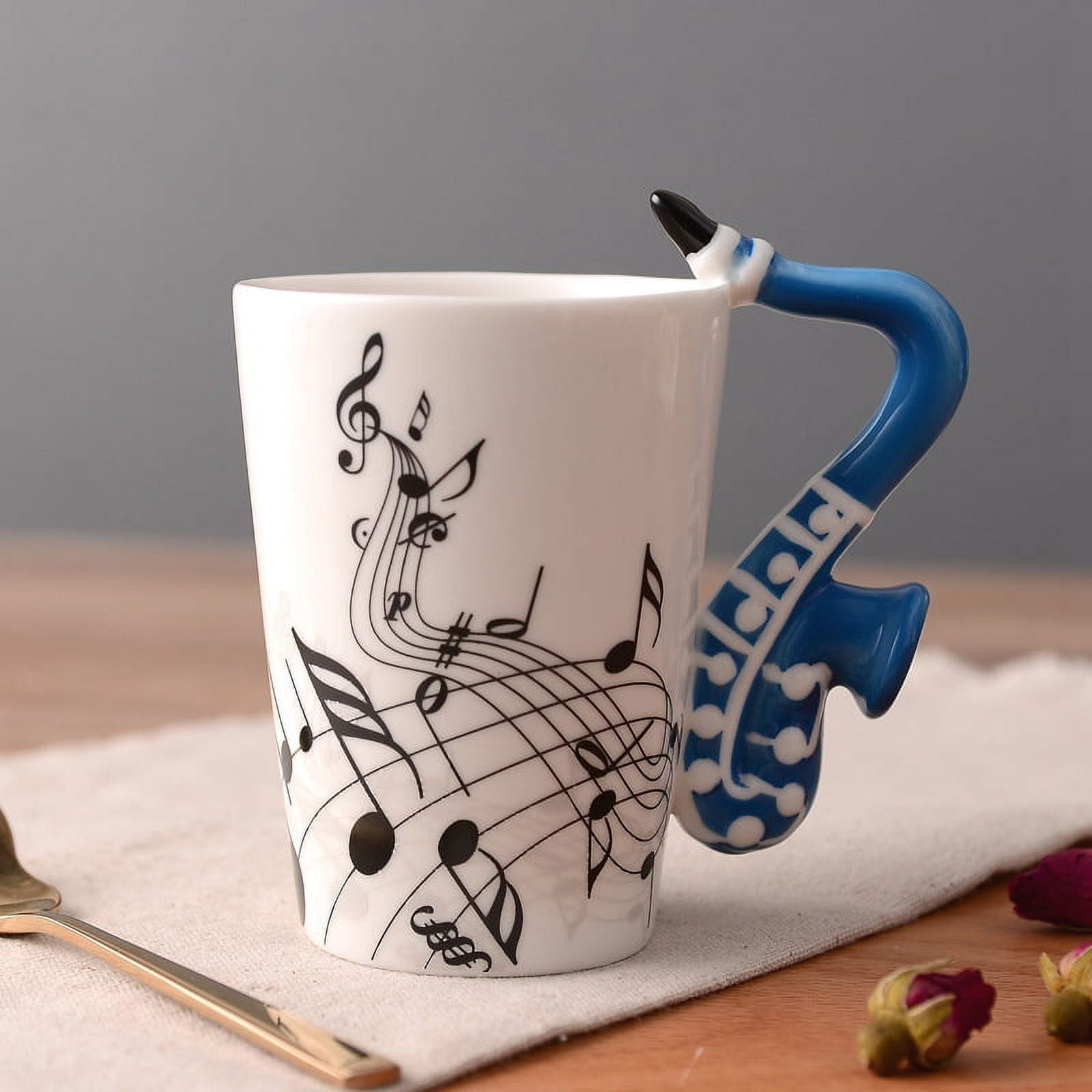 240Ml, Music Ceramic Mug Cute Coffee Tea Milk Stave Mugs and Cups with ...